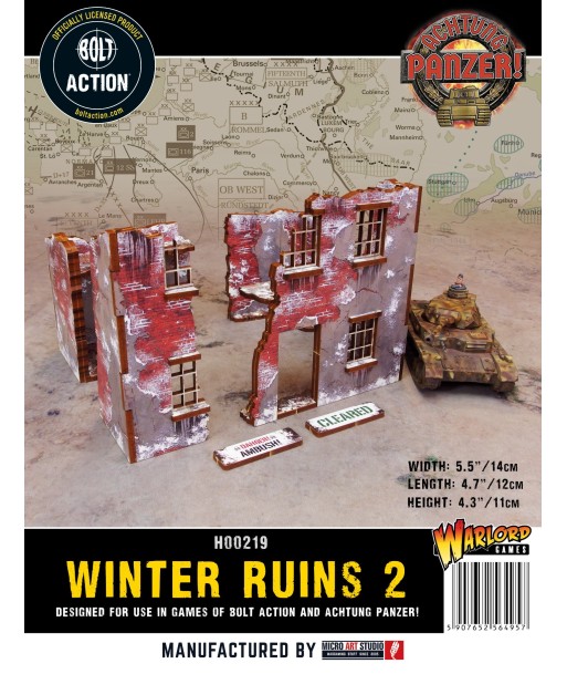 WW2 Achtung Panzer Normandy Winter Ruin 2 (28mm)